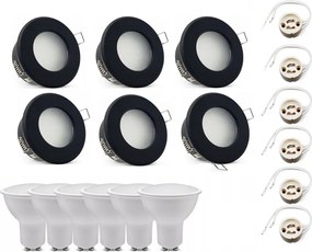 Sada 6x Hermetické svítidlo pro Podbití IP44 6x GU10 Led 5W 6x objímka