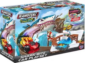 TEAMSTERZ Shark Bite / Herní set s akční dráhou / autíčko mění barvu v