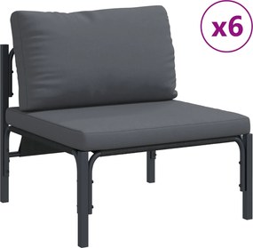 Sada zahradních pohovek 10 ks Černá Ocel 3378997