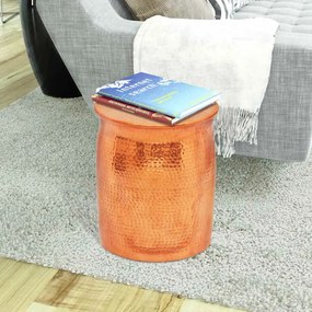 Tepaná hliníková stolička / odkládací stolek barva mědi/mosazi 242325