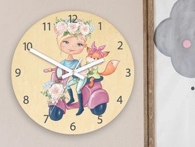 Dětské nástěnné hodiny Ami Motorka 30 cm vícebarevné