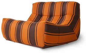 Oranžovo-hnědé venkovní pěnové pruhované lehátko Lazy Lounge - 105*105*75 cm