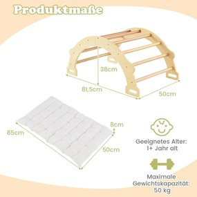 Costway 2-in-1 obloukový rocker s polštářem Oboustranný lezecký oblouk Natural