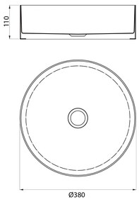 Sapho Sapho, AURUM nerezové umyvadlo na desku, průměr 38cm, včetně odtoku, tepané, zlato mat, AU201-T