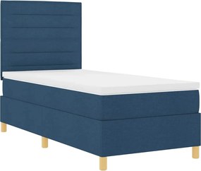 Postel s boxspringem s matrací s čelo Modrá 90 x 190 cm textil 3339510