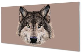 akrylový obraz malované vlk 125x50 cm