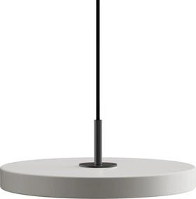 Závěsná lampa Asteria Mini s černým držákem světle šedá