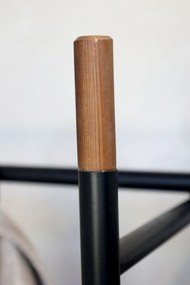 Černý kovový věšák na oblečení se zrcadlem Vence - 101*40*160 cm