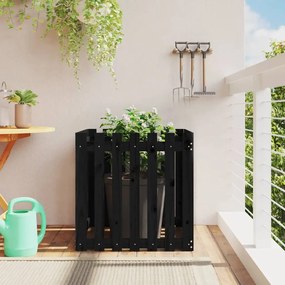 Zahradní truhlík plotový design černý 70x70x70cm masiv borovice - Default Title