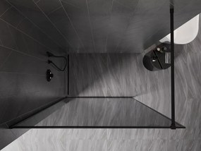 Mexen Kioto-XF sprchová zástěna Walk-in s rámem 110 x 202 cm, grafit 10 mm, černá - 800-110-104-70-40-X