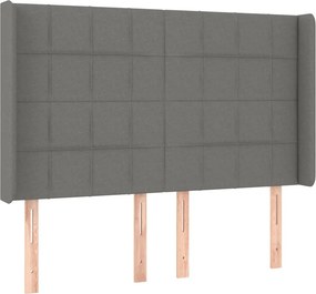 Box spring postel s matrací a LED tmavě šedá 140x190 cm textil 3138870