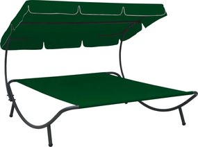 vidaXL Zahradní postel s baldachýnem [48073] Barva: Zelená