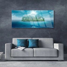 akrylový obraz Ostrov Moře Krajina 125x50 cm