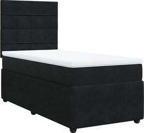 Box spring postel s matrací černá 100x200 cm samet 3294564
