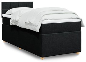 Box spring postel s matrací černá 90x200 cm textil 3286565