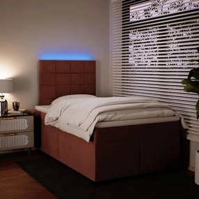 Box spring postel s matrací růžová 120 x 200 cm samet 3293187