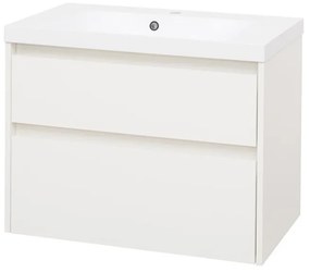 Mereo Opto, koupelnová skříňka s umyvadlem z litého mramoru 81 cm, bílá - CN911M