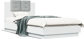 Rám postele s čelem bílý 75 x 190 cm kompozitní dřevo 3209975