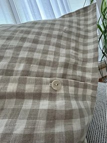 Tom Linen Povlak na polštář v přírodní kostkované barvě s knoflíky Velikost: 40x60cm