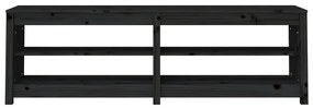 Lavice s botníkem černá 160x36,5x50 cm masivní borovice - Default Title