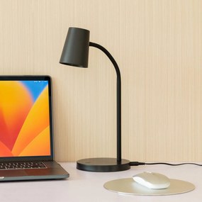 Lindby Ailina LED stolní lampa, kulatá, černá