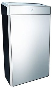 Závěsný odpadkový koš s víkem Stella, 27 l, lesklý nerez