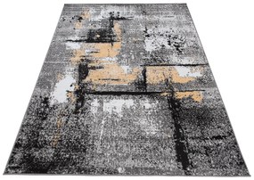 Chemex Kusový koberec Maya - abstrakt 1 - šedý/žlutý Rozměr koberce: 80x150 cm