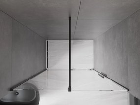 Mexen Velar, posuvné dveře do otvoru 140x200 cm, 8mm čiré sklo, černá matná, 871-140-000-01-70