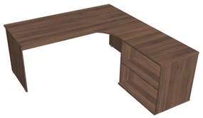Sestava stolu a skříně levá 180 cm - Hobis Gate GE 1800 60 H L Dekor stolové desky: ořech, Dekor lamino podnože: ořech