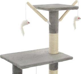 Škrabadlo pro kočky se sisalovými sloupky 138 cm šedé 170578