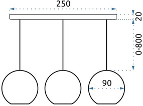 Toolight Křišťálové stropní svítidlo APP588-3CPR černé