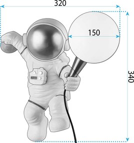 Toolight Toolight, nástěnné svítidlo ASTRONAUT APP1804-1W COSMO, bílá-zlatá, OSW-04389
