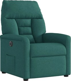 Elektrické polohovací křeslo tmavě zelené textil 3303018