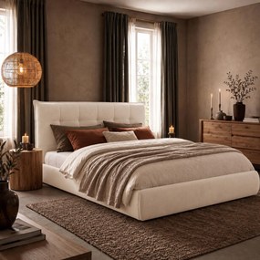 Postel Mirka 180x200 cm látka – krémová