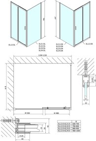 Polysan Polysan, Easy Line obdélníková sprchová zástěna 1200x700mm L/P varianta, EL1215EL3115