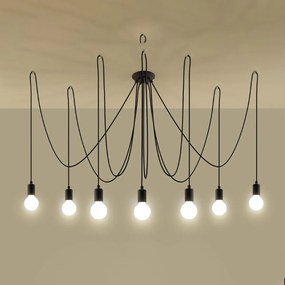 Sollux Lighting Lustr EDISON 7 černý