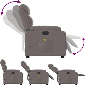 Elektrické masážní polohovací křeslo taupe textil 3204976