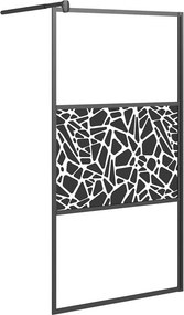 Zástěna do průchozí sprchy 100x195cm ESG / kamenný design černá 151882