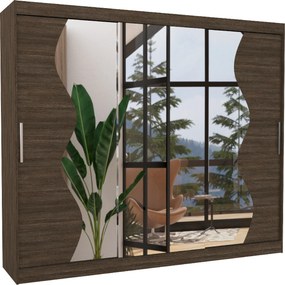 ADRK Furniture Skříň s posuvnými dveřmi a zrcadlem SHARON 250 ADRK-SW-SHA-CH-250