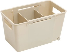5Five® Úložný koš EXTENS - M, béžový, nastavitelný, s kolečky, 27-38,5 × 15 × 15 cm