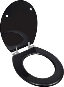 vidaXL WC sedátko s funkcí pomalého sklápění MDF prostý design černé [140799]