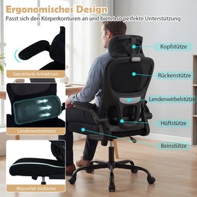 Costway Ergonomická kancelářská židle Stolní židle s bederní opěrkou