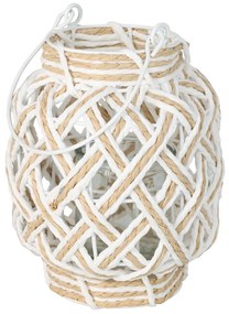 LAMPÁŠ BOHO 20X16 CM BÍLÁ/HNĚDÁ