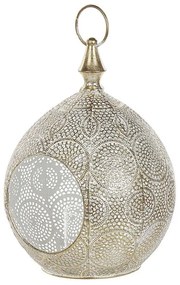 Dekorativní kovová lucerna zlatá LAESO Beliani