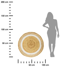 Koberec Boho Ring, (fi) 90 cm, béžová/bílá