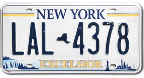 Americká SPZ New York Excelsior LAL 4378