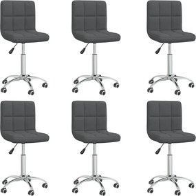 vidaXL Otočné jídelní židle 6 ks textil [3087521] Barva: Tmavě šedá