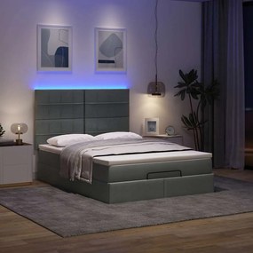 Osmanský rám postele s matrací tmavě šedá 140x200cm textil 3314011