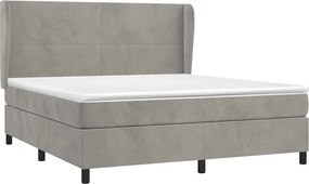 Box spring postel s matrací světle šedá 160x200 cm samet 3129099