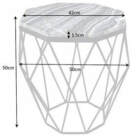 Massive home | Odkládací stolek DIAMOND NOBLES 50 CM šedý mramor